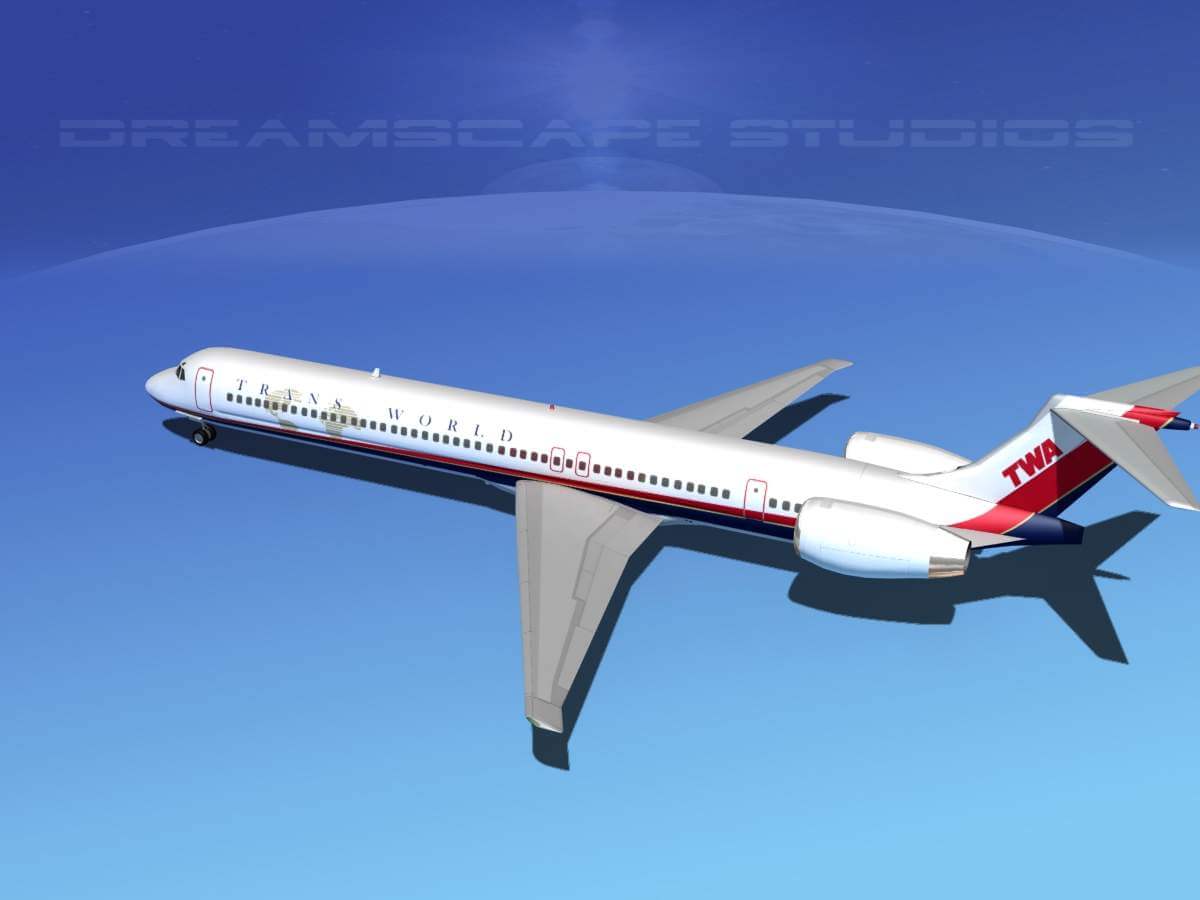 McDonnell Douglas MD80 Trans World Airways - 3D Model by Dreamscape Studios