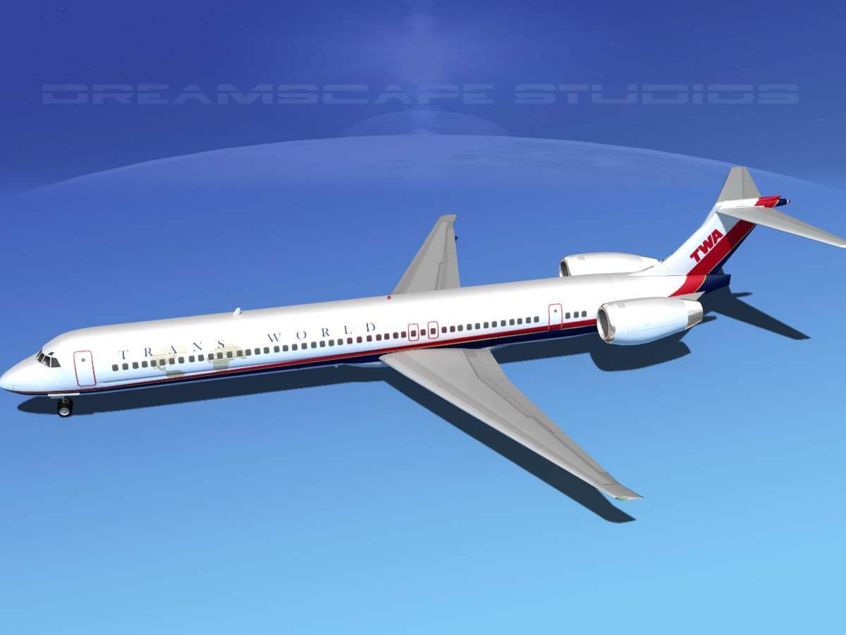 McDonnell Douglas MD80 Trans World Airways - 3D Model by Dreamscape Studios