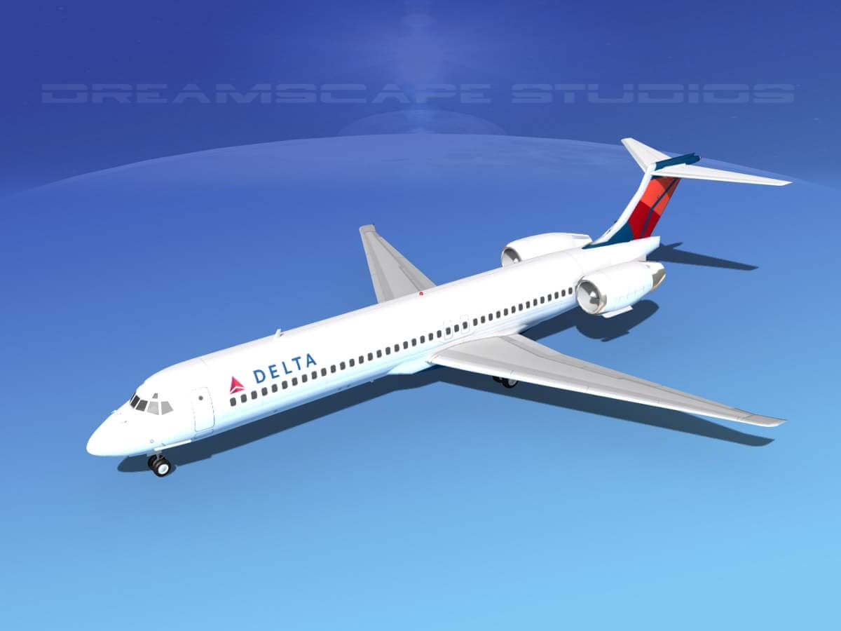 McDonnell Douglas MD87 Delta Airlines - 3D Model by Dreamscape Studios