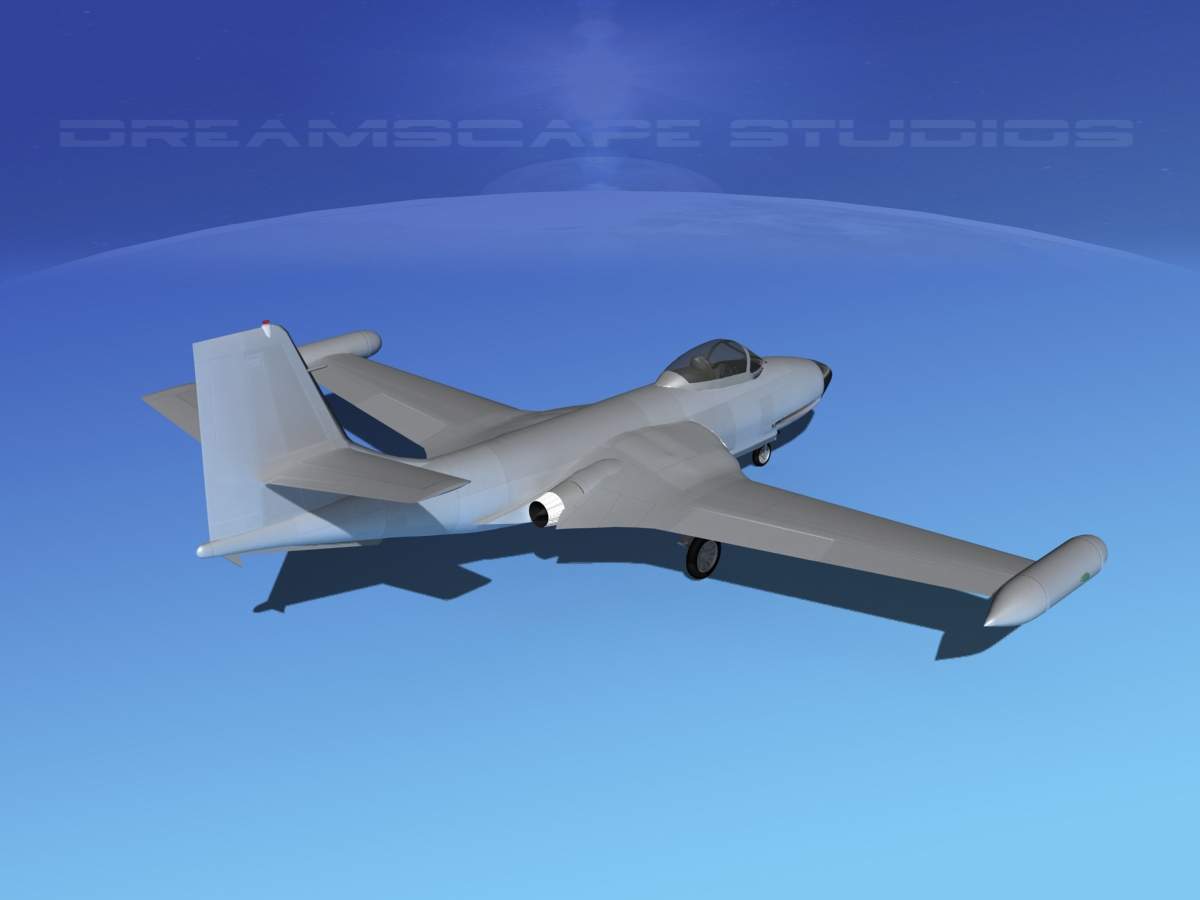 McDonnell F2H2 Banshee Bare Metal - 3D Model by Dreamscape Studios