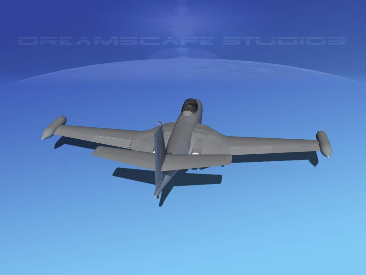 McDonnell F2H2 Banshee Bare Metal - 3D Model by Dreamscape Studios