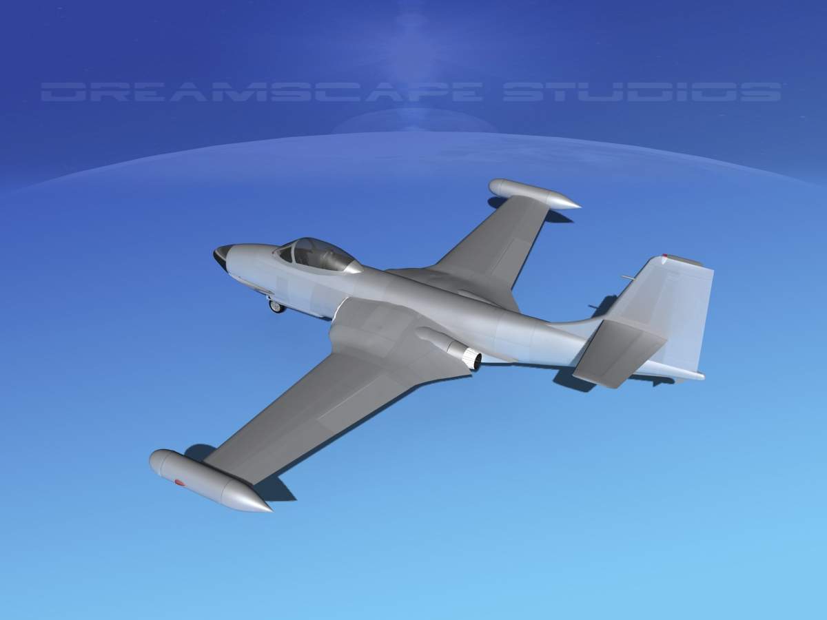 McDonnell F2H2 Banshee Bare Metal - 3D Model by Dreamscape Studios