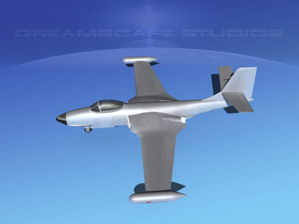 McDonnell F2H2 Banshee Bare Metal - 3D Model by Dreamscape Studios