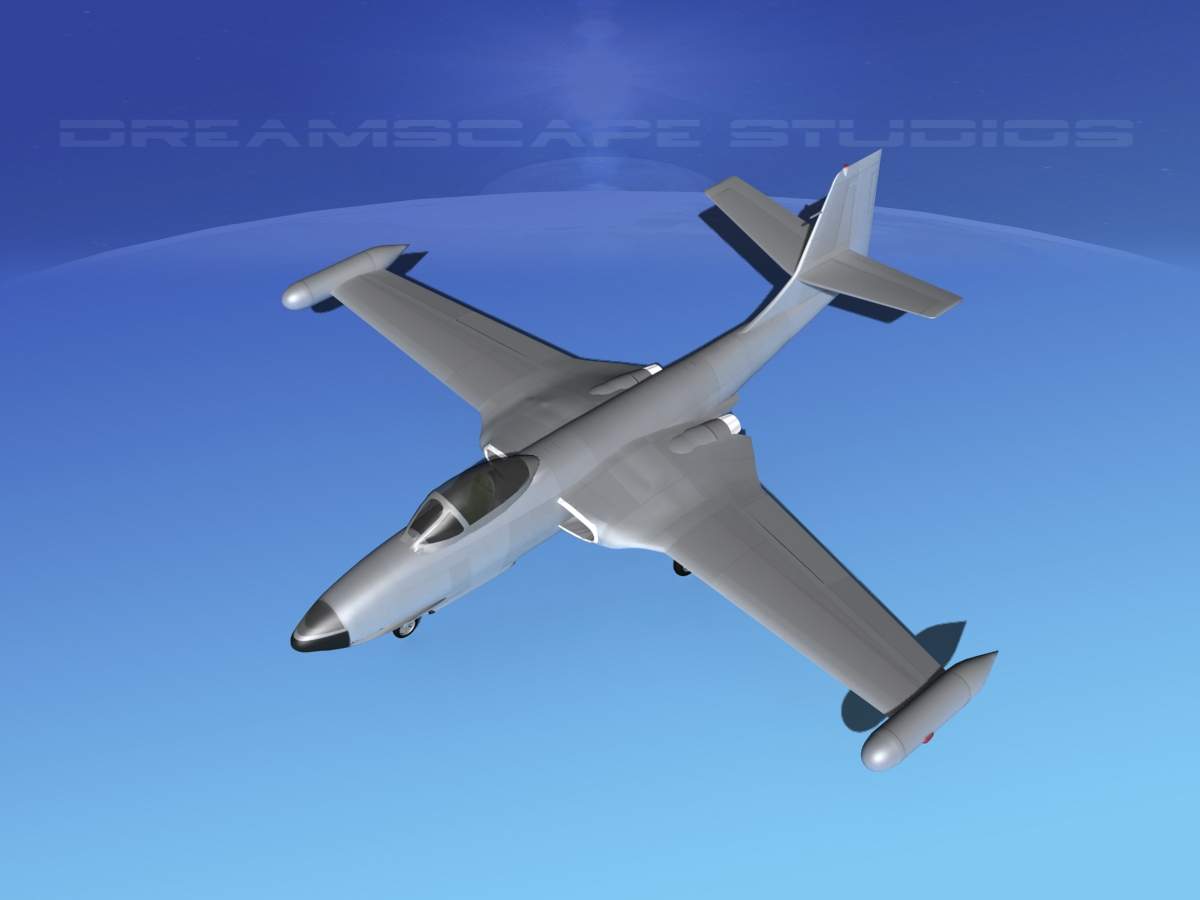 McDonnell F2H2 Banshee Bare Metal - 3D Model by Dreamscape Studios