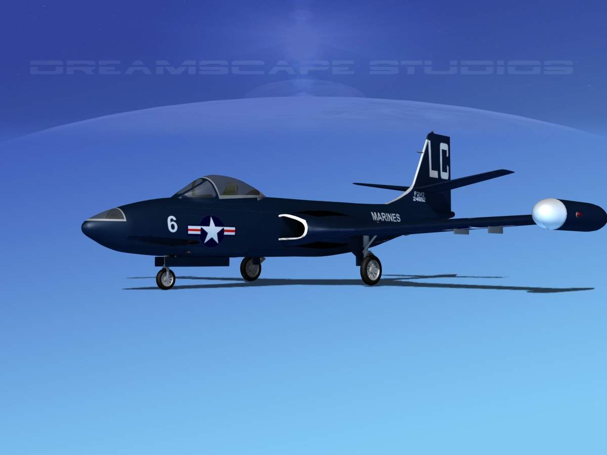 McDonnell F2H2 Banshee V01 - 3D Model by Dreamscape Studios
