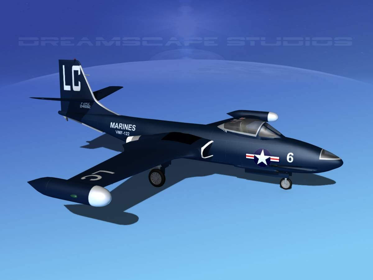 McDonnell F2H2 Banshee V01 - 3D Model by Dreamscape Studios