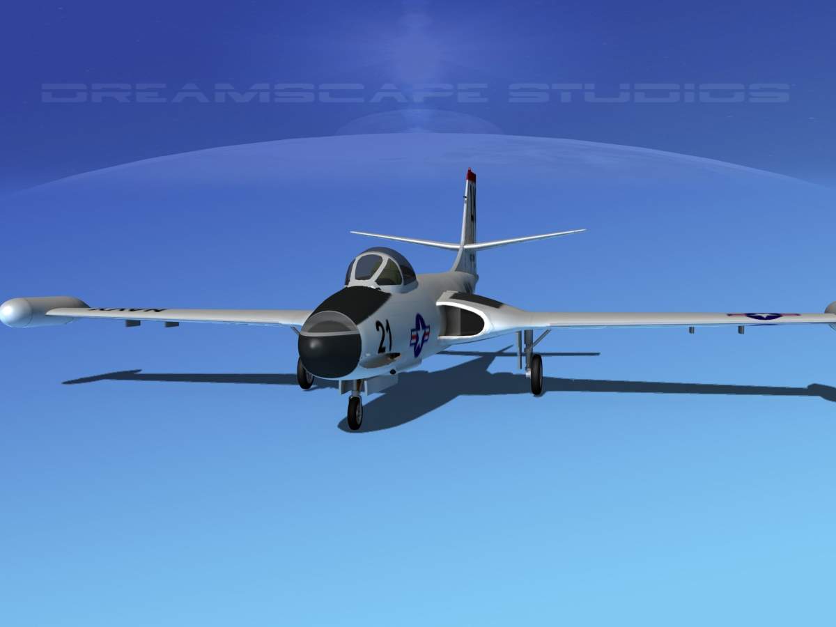 McDonnell F2H2 Banshee V07 - 3D Model by Dreamscape Studios