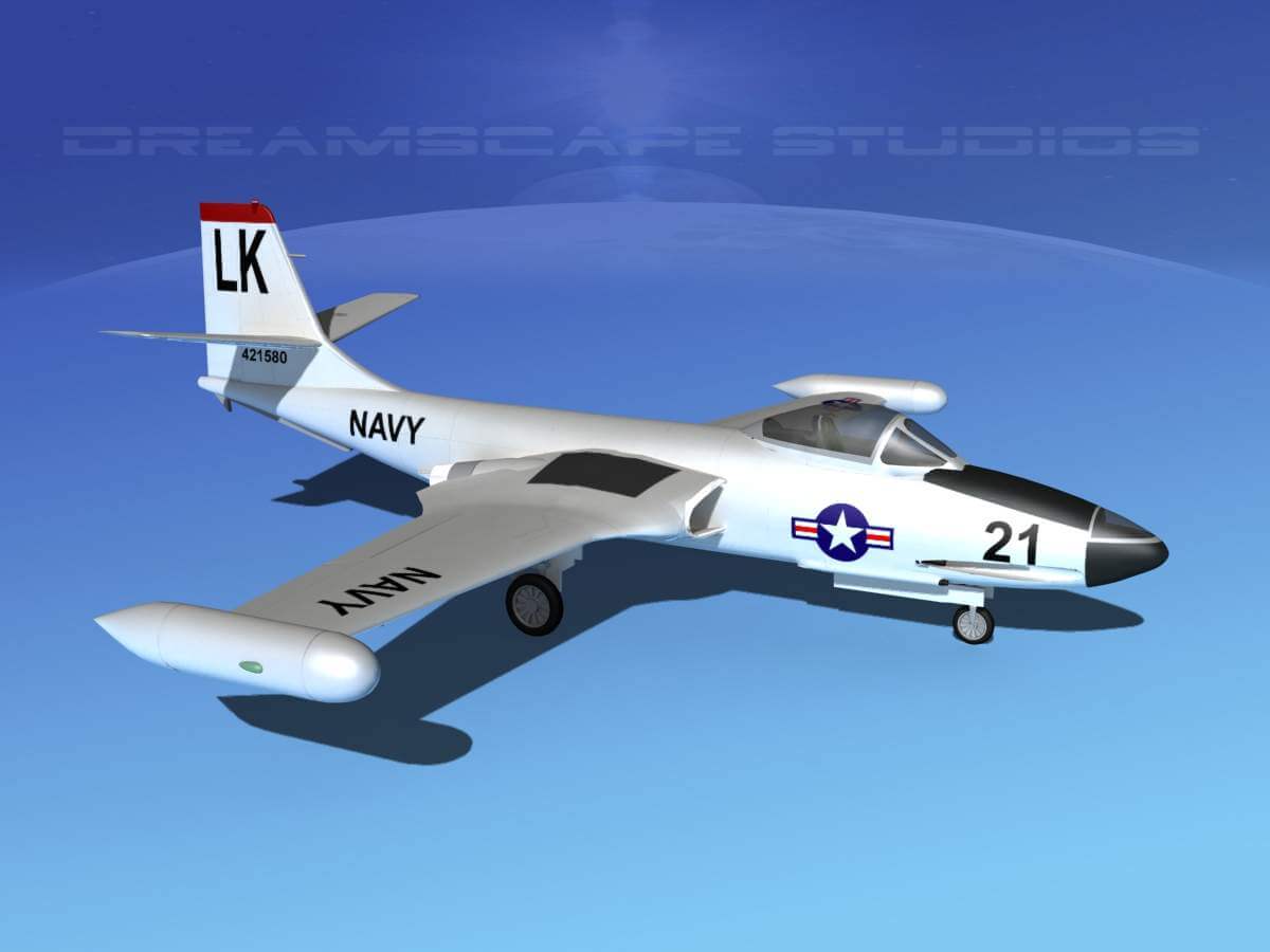 McDonnell F2H2 Banshee V07 - 3D Model by Dreamscape Studios