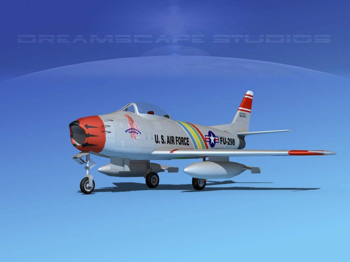 North American F-86 Sabre Jet V04 USAF 3D Model by Dreamscape Studios