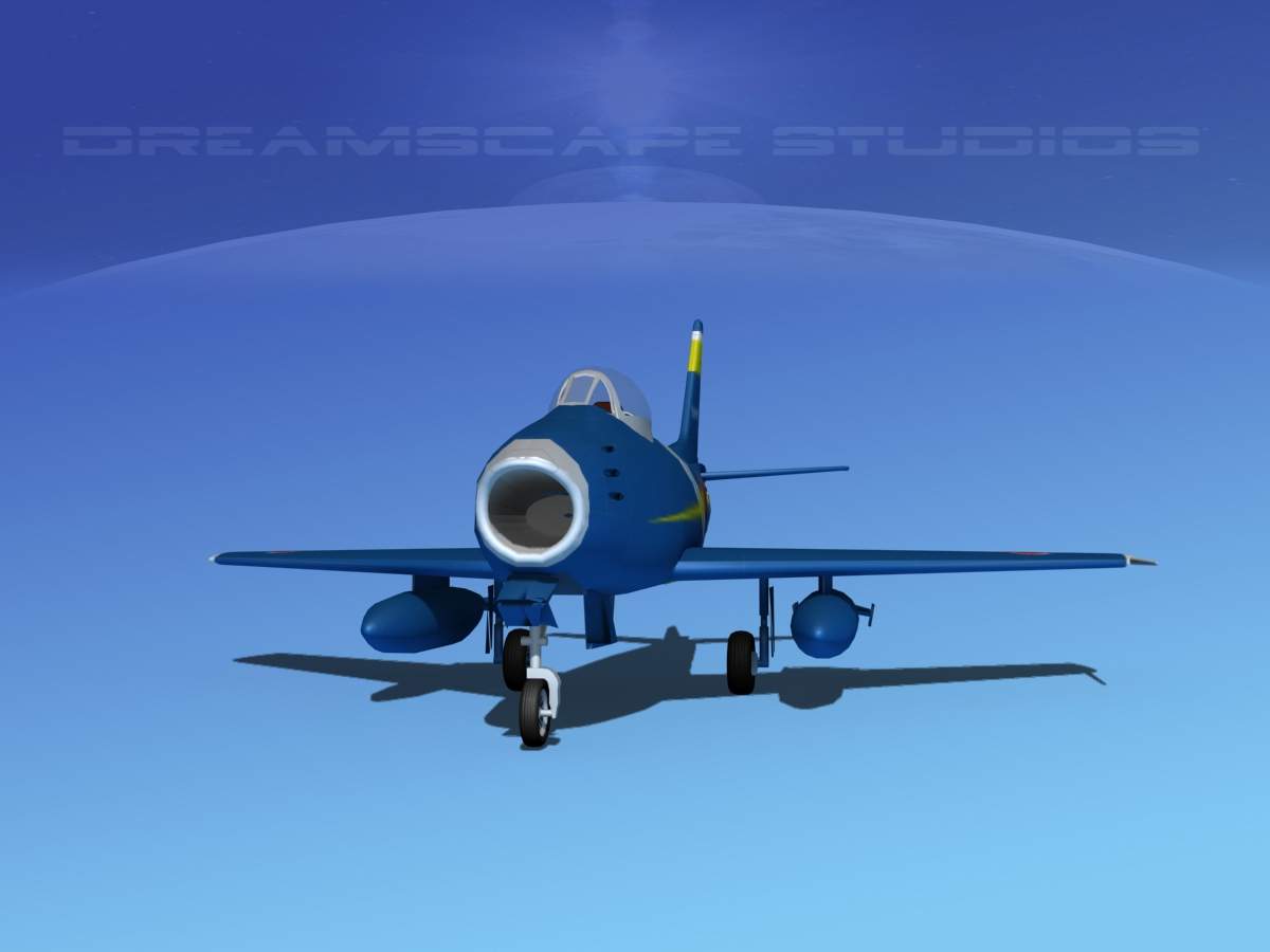 North American F-86 Sabre Jet V12 JADF 2 3D Model by Dreamscape Studios
