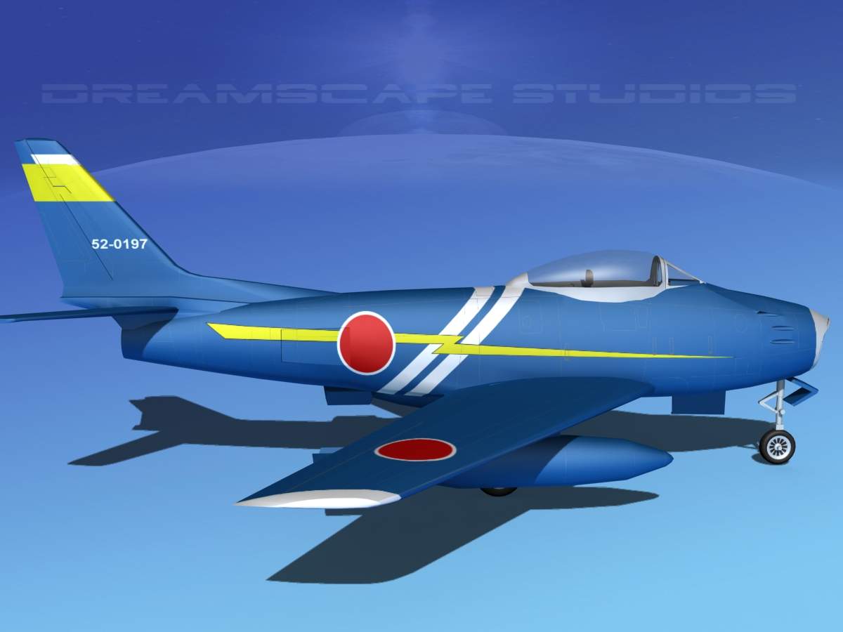 North American F-86 Sabre Jet V12 JADF 2 3D Model by Dreamscape Studios