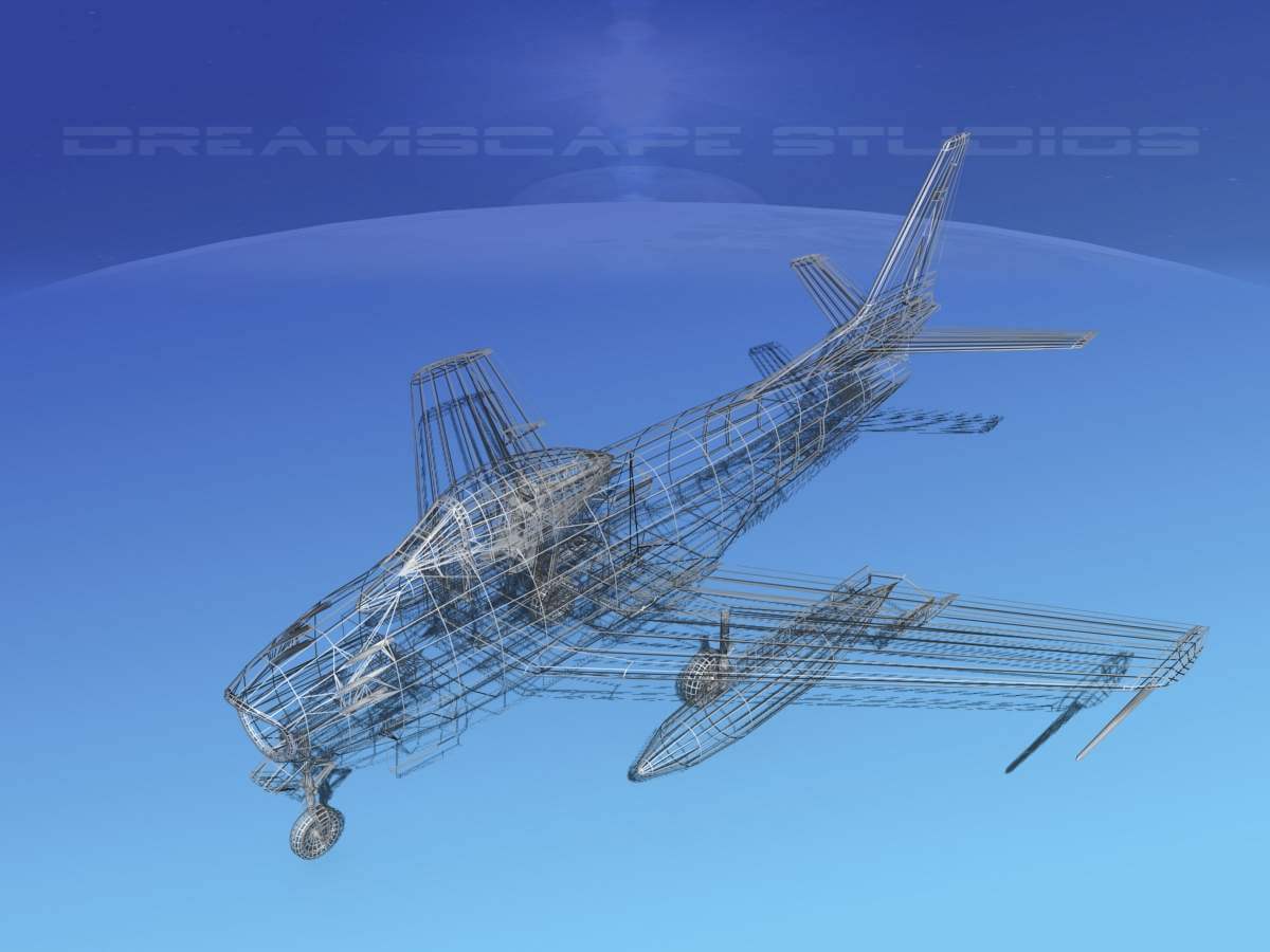 North American F-86 Sabre Jet V12 JADF 2 3D Model by Dreamscape Studios