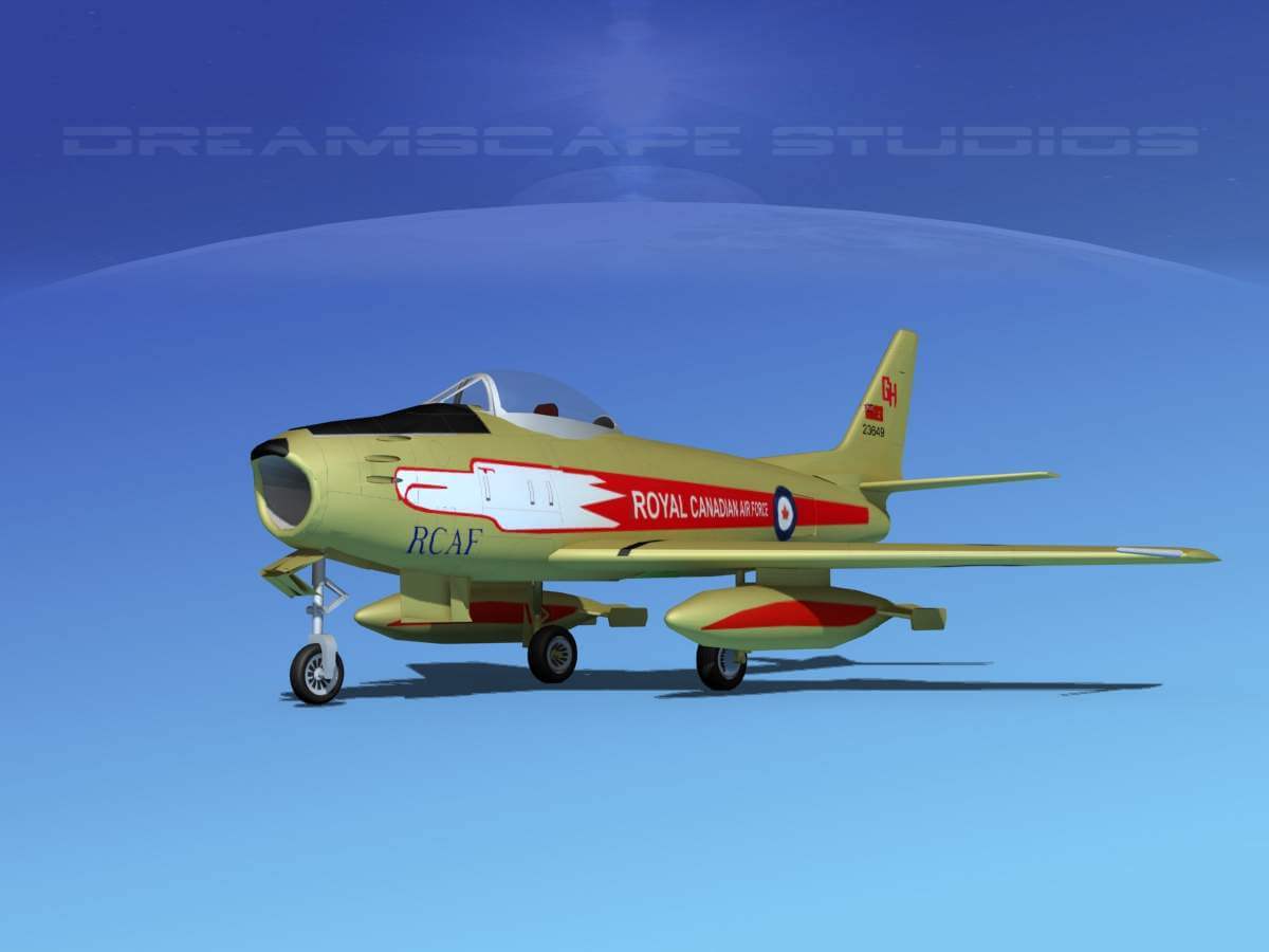 North American F-86 Sabre Jet V15 RCAF 3D Model by Dreamscape Studios