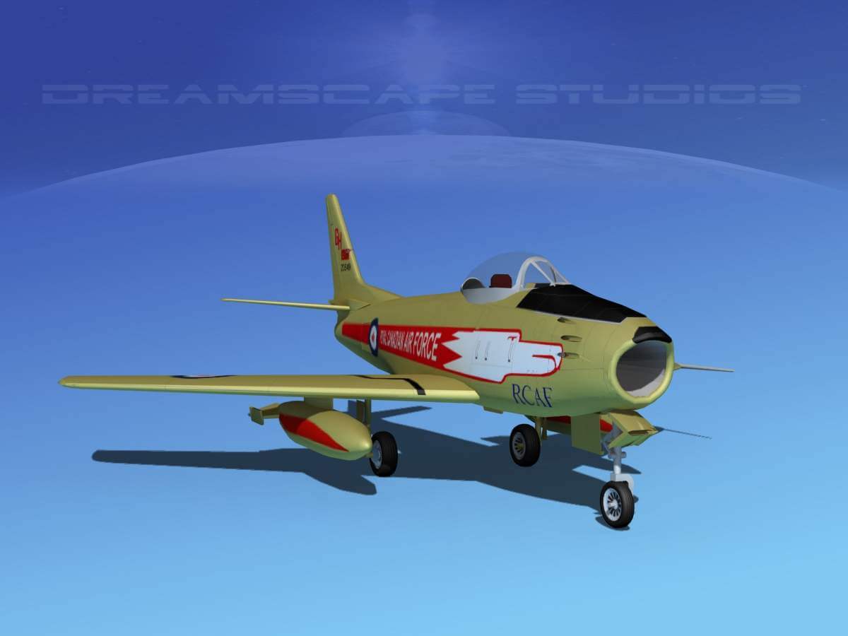 North American F-86 Sabre Jet V15 RCAF 3D Model by Dreamscape Studios