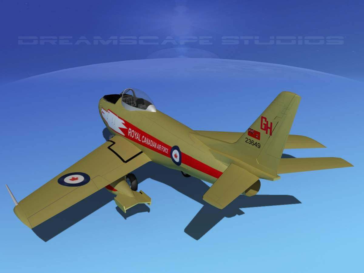 North American F-86 Sabre Jet V15 RCAF 3D Model by Dreamscape Studios