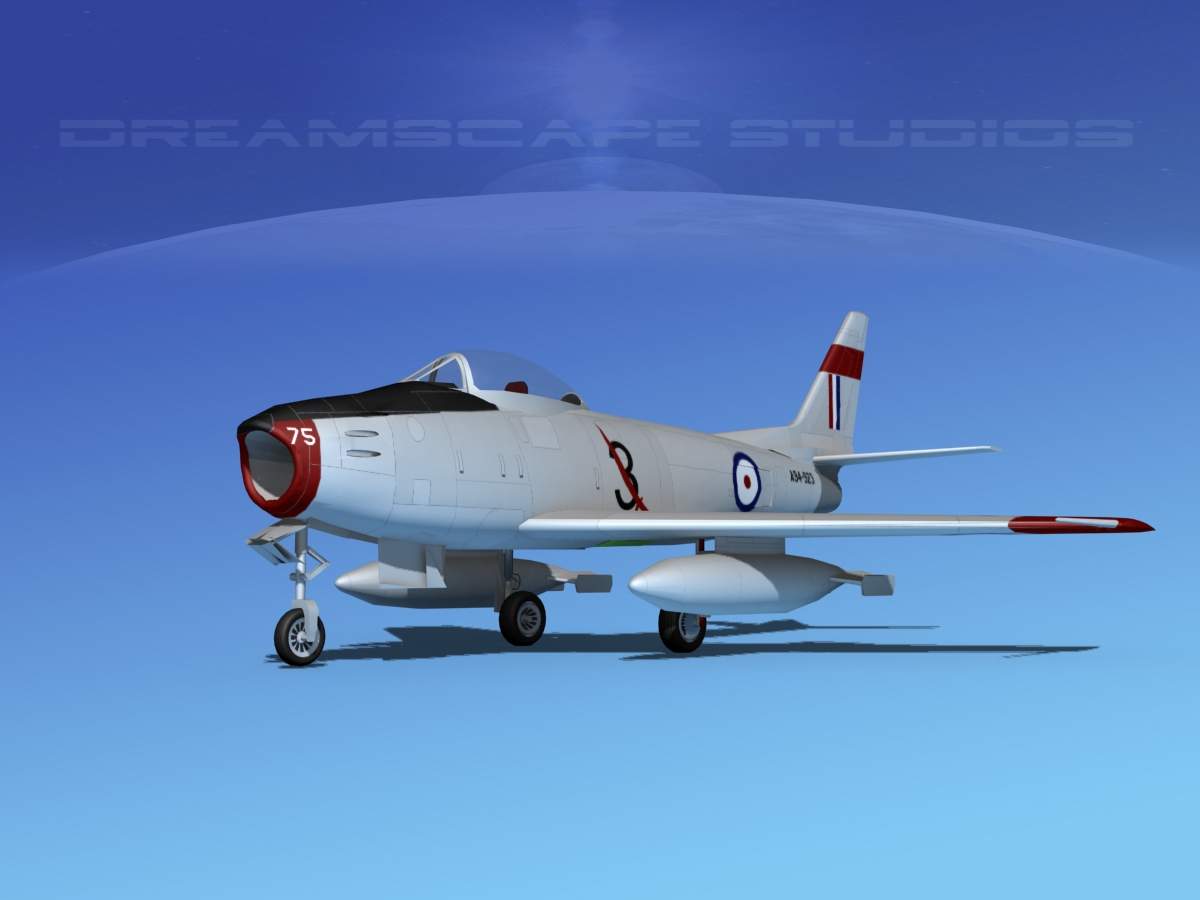 North American F-86 Sabre Jet V27 RAAF 2 - 3D Model by Dreamscape Studios