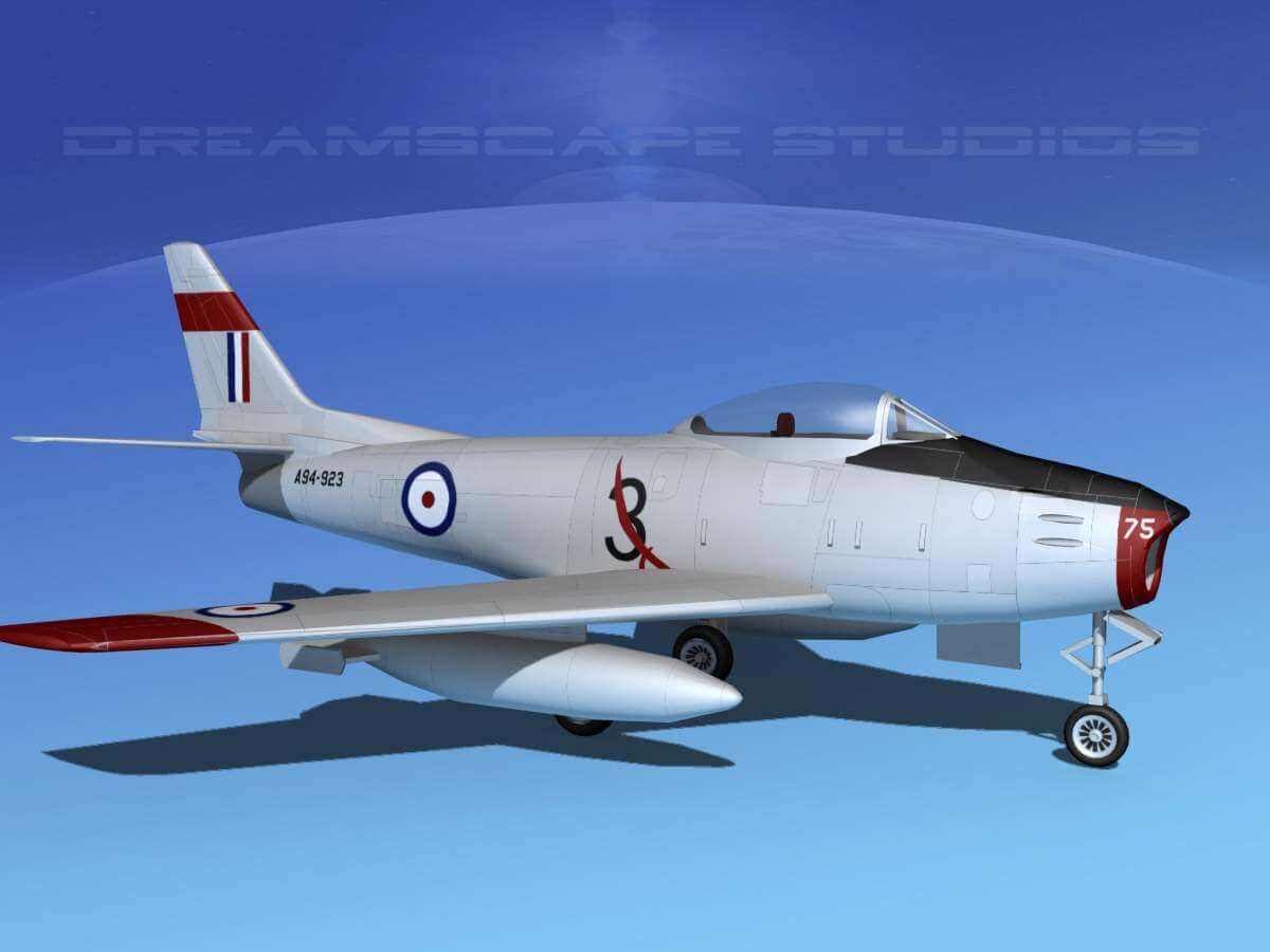 North American F-86 Sabre Jet V27 RAAF 2 3D Model by Dreamscape Studios