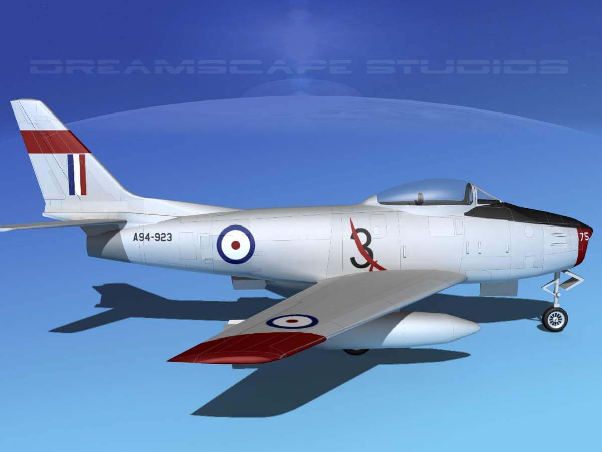 North American F-86 Sabre Jet V27 RAAF 2 3D Model by Dreamscape Studios