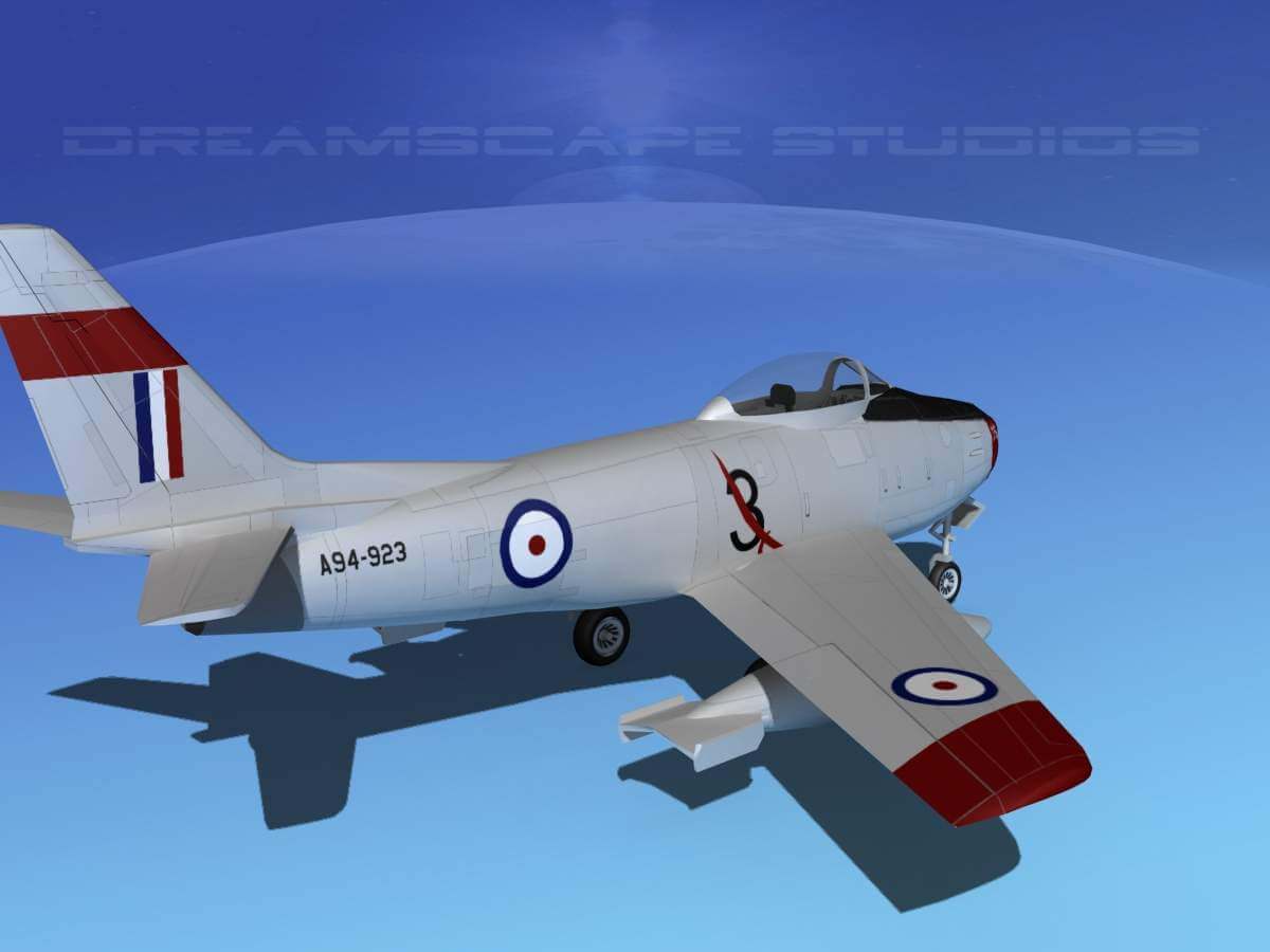 North American F-86 Sabre Jet V27 RAAF 2 3D Model by Dreamscape Studios