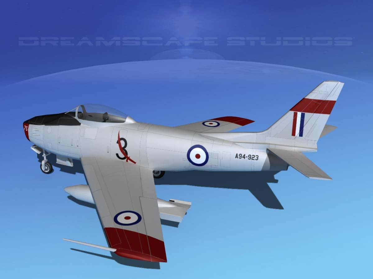 North American F-86 Sabre Jet V27 RAAF 2 3D Model by Dreamscape Studios
