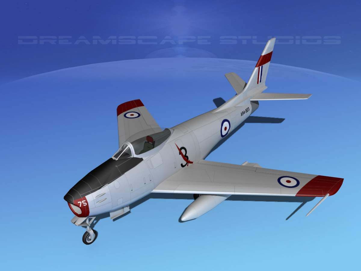 North American F-86 Sabre Jet V27 RAAF 2 3D Model by Dreamscape Studios