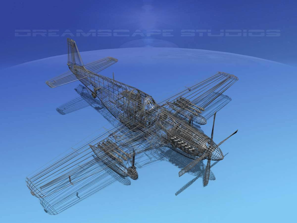 North American P-51B Mustang V01 3D Model by Dreamscape Studios