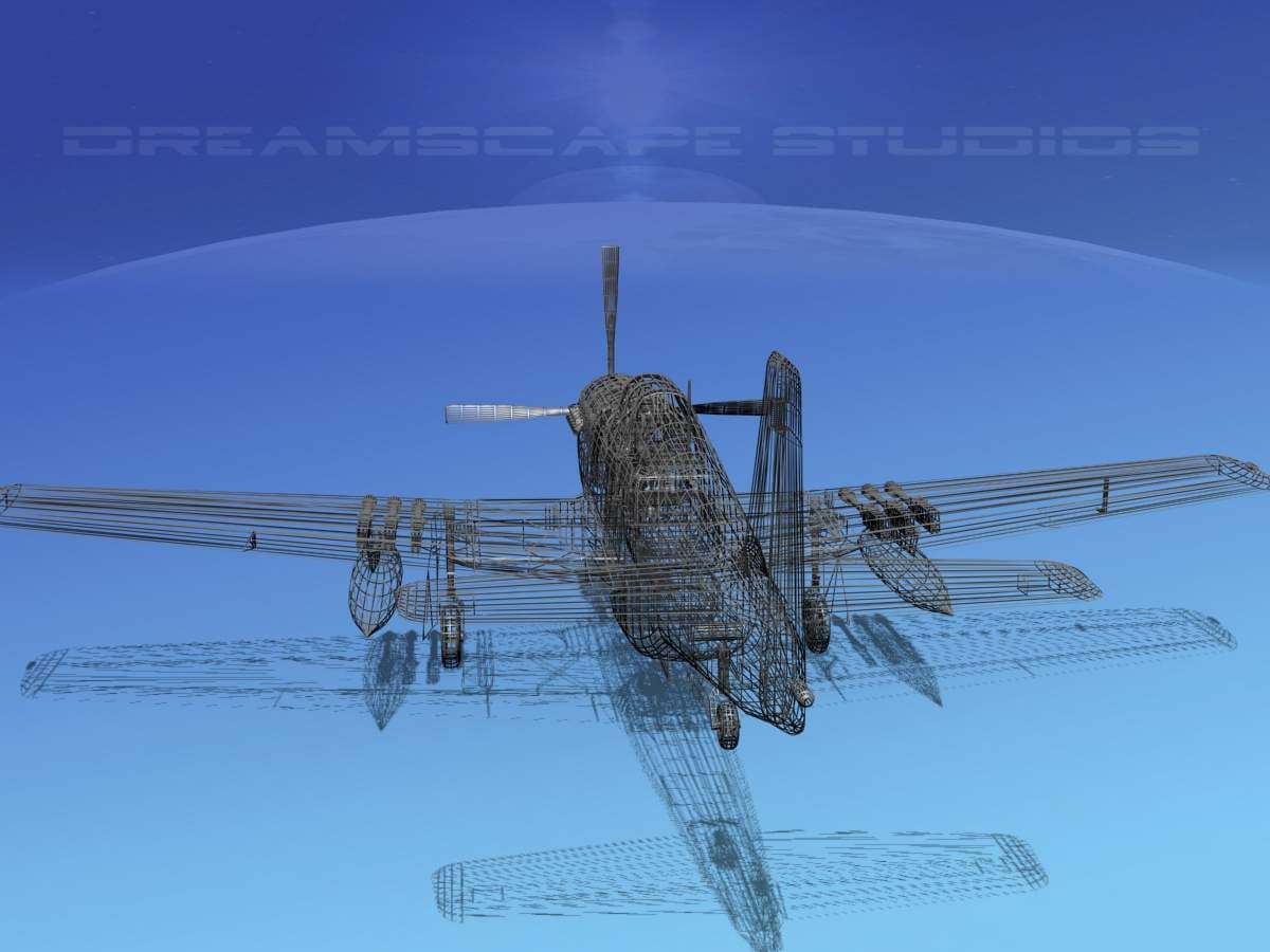 North American P-51B Mustang V14 3D Model by Dreamscape Studios