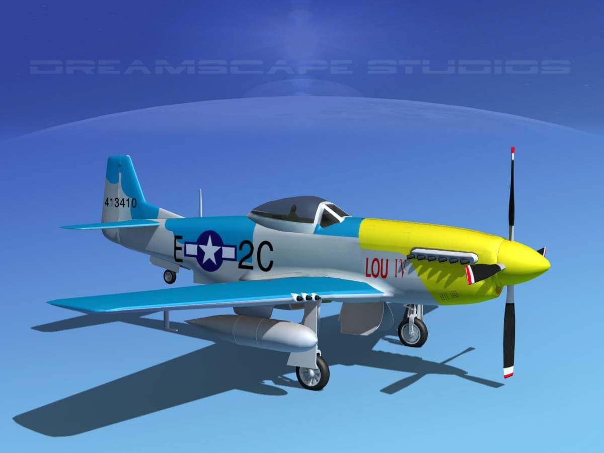 North American P-51D Lou IV 3D Model by Dreamscape Studios