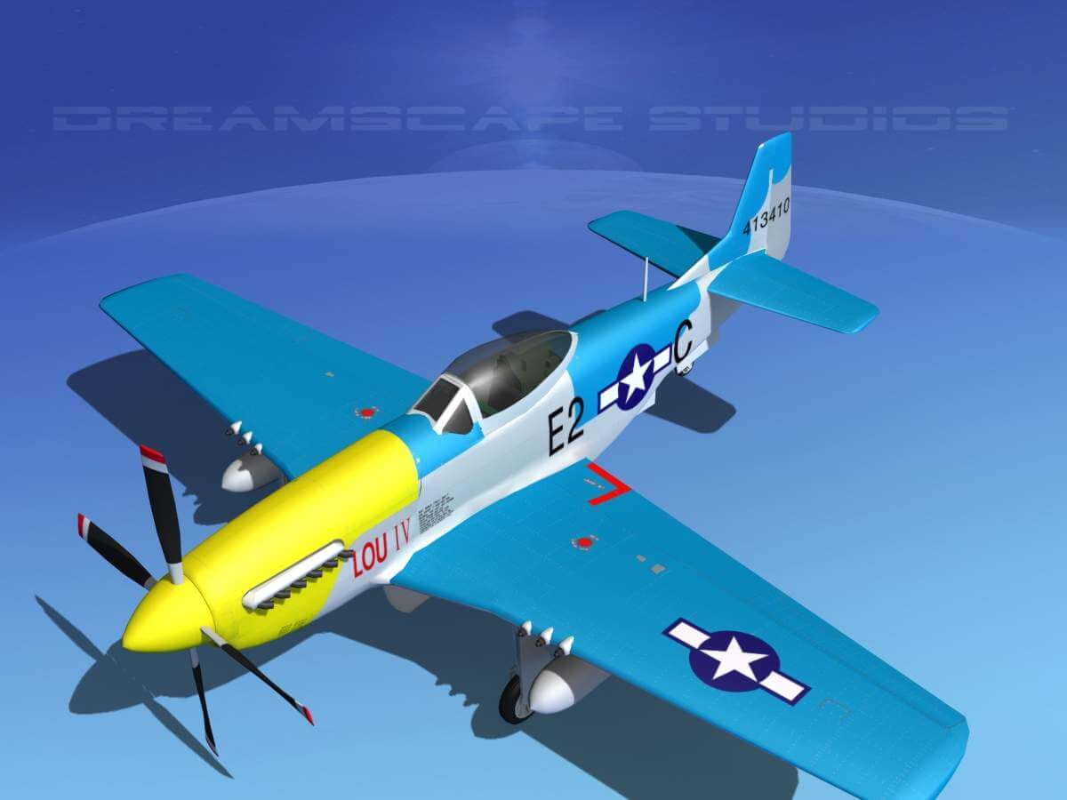 North American P-51D Lou IV 3D Model by Dreamscape Studios