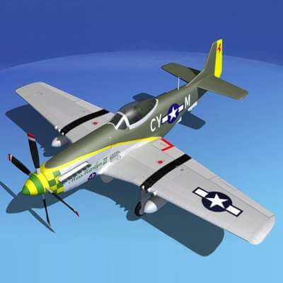 North American P-51D Miss Marilyn 3D Model by Dreamscape Studios