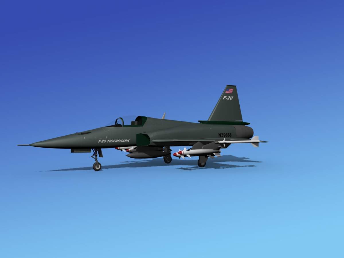Northrup F-20 Tigershark V12 3D Model by Dreamscape Studios