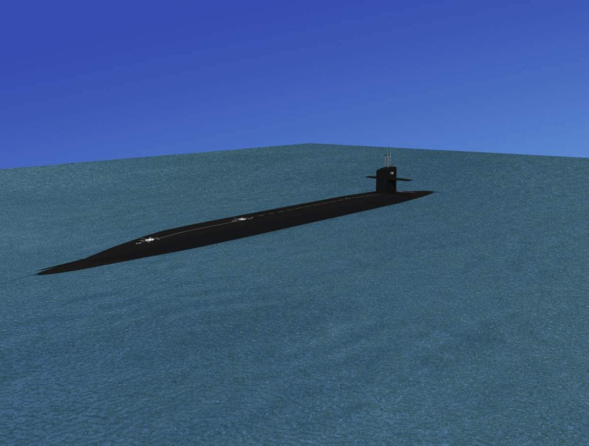 Ohio Class USS Rhode Island SSBN-740 3D Model by Dreamscape Studios