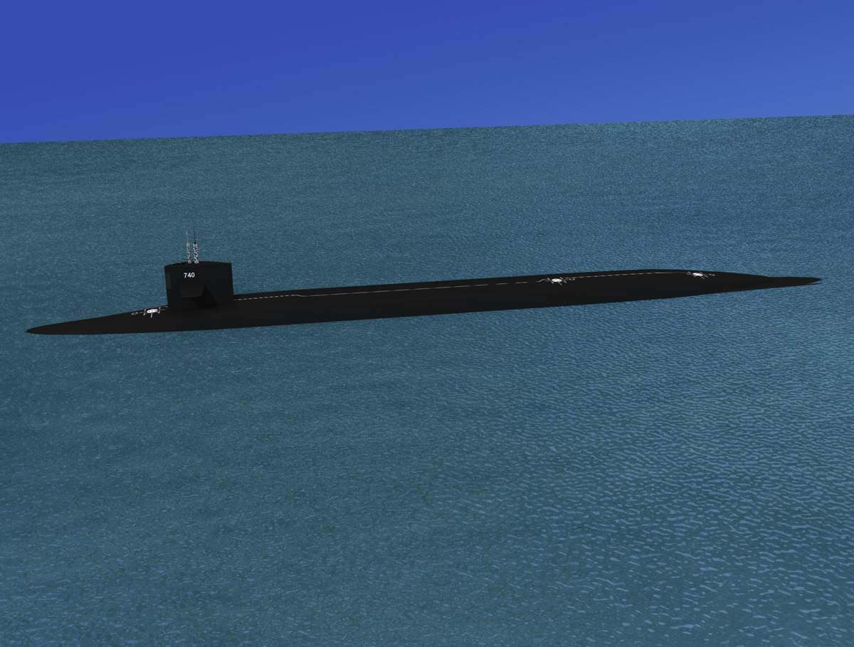 Ohio Class USS Rhode Island SSBN-740 3D Model by Dreamscape Studios