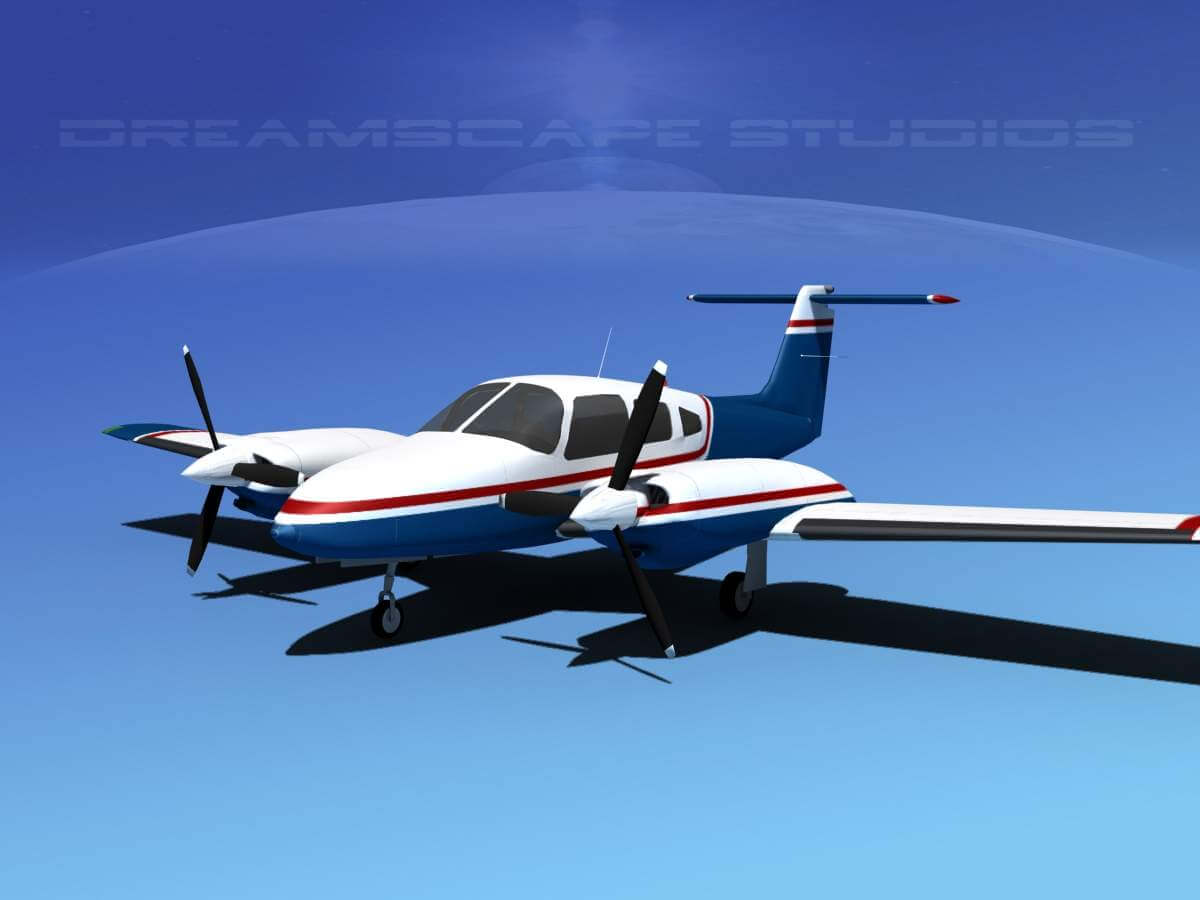 Piper PA-44-180T Turbo Seminole V04 3D Model by Dreamscape Studios