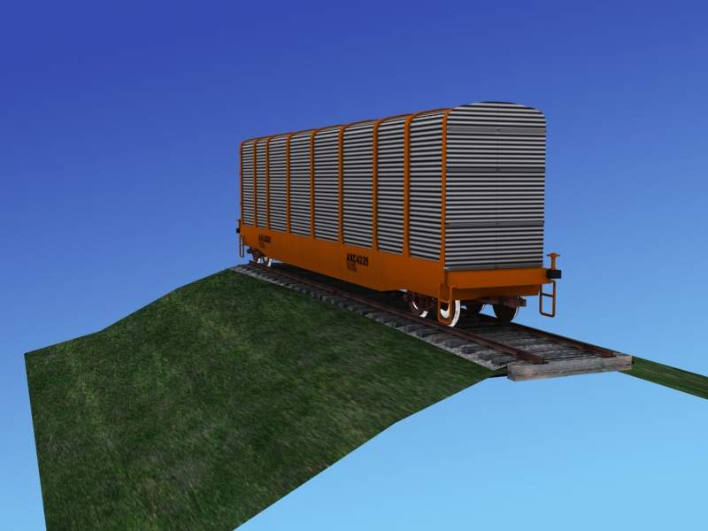 Railroad Auto Carrier - 3D Model by Dreamscape Studios