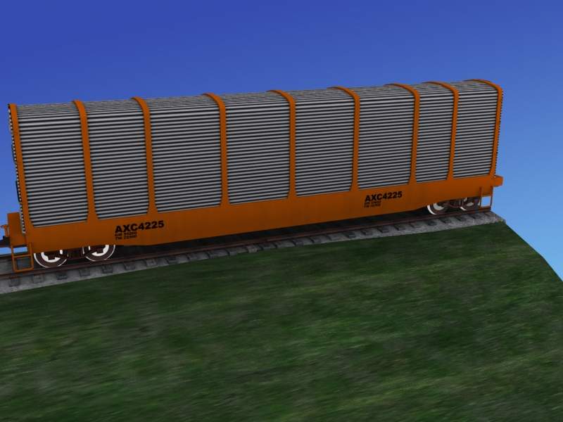 Railroad Auto Carrier - 3D Model by Dreamscape Studios