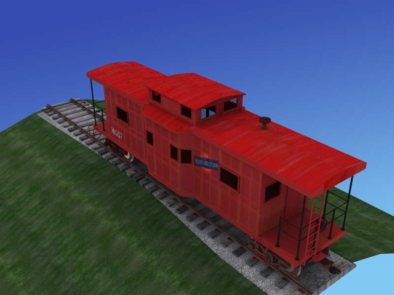 Railroad Caboose - 3D Model by Dreamscape Studios