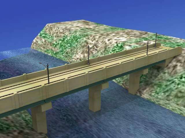 Railroad Concrete Bridge - 3D Model by Dreamscape Studios