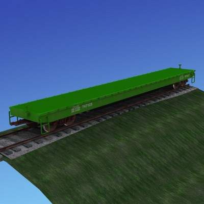 Railroad Flat Car - 3D Model by Dreamscape Studios