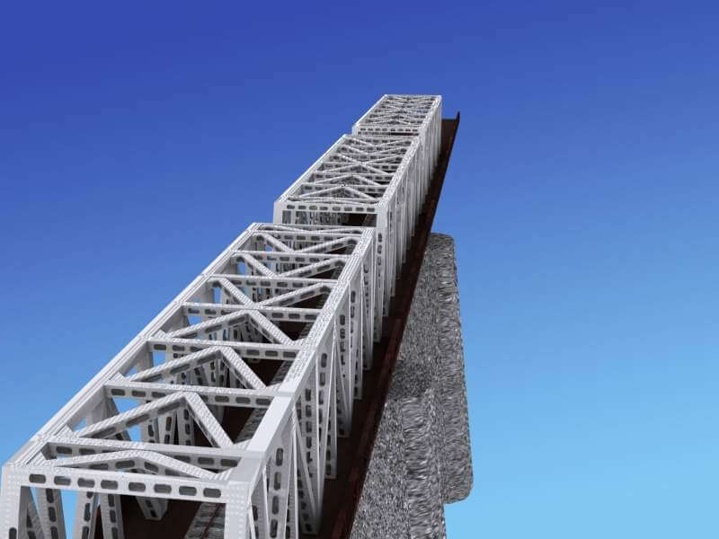 Railroad Truss Bridge with Pylons - 3D Model by Dreamscape Studios