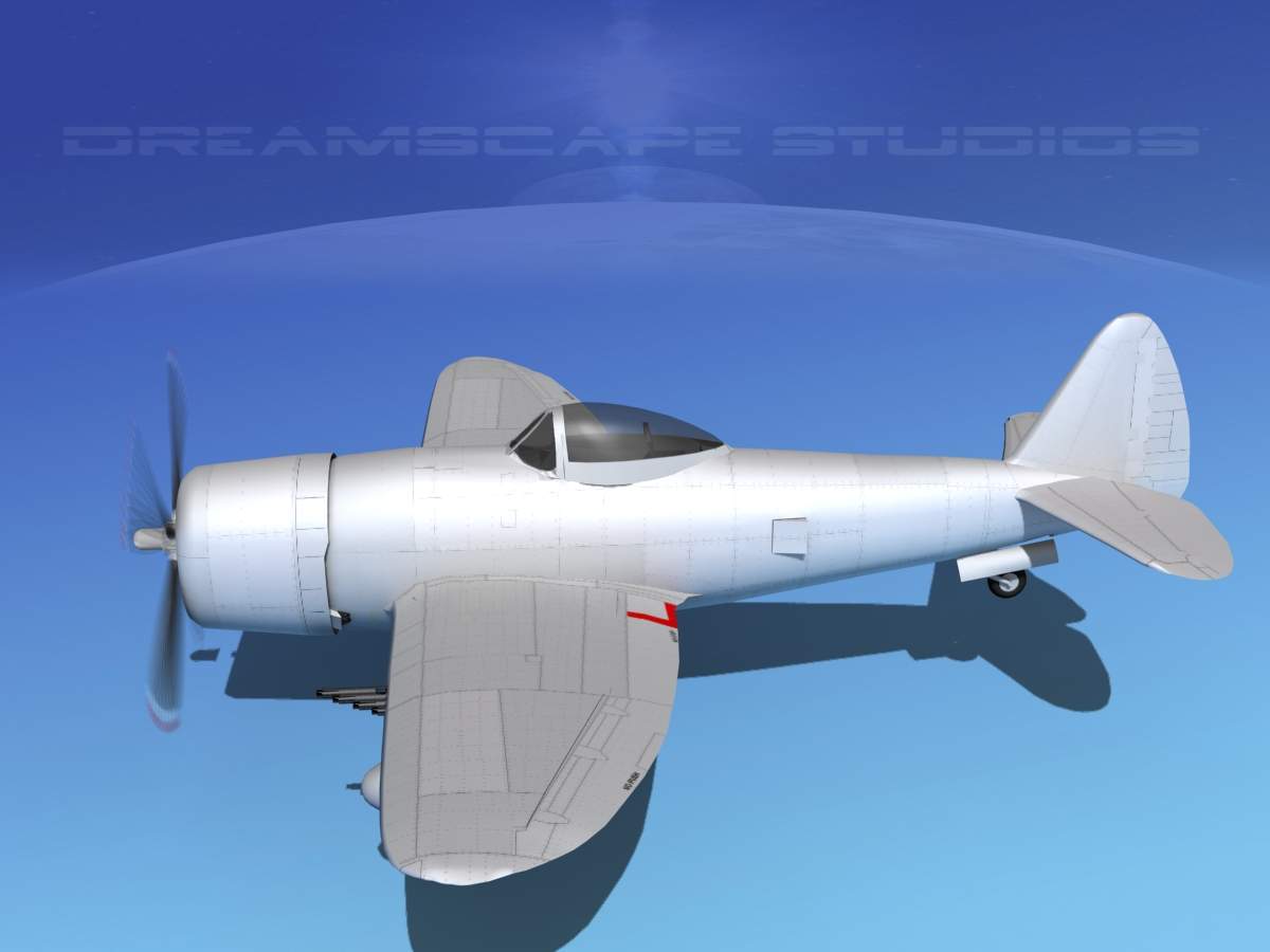 Republic P-47D Thunderbolt V09 3D Model by Dreamscape Studios