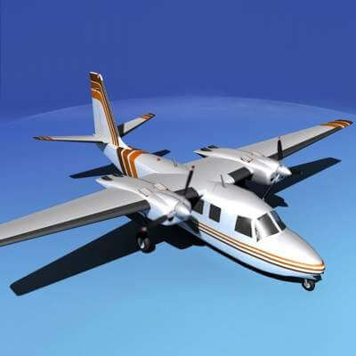 Rockwell Aero Commander 560 V14 - 3D Model by Dreamscape Studios