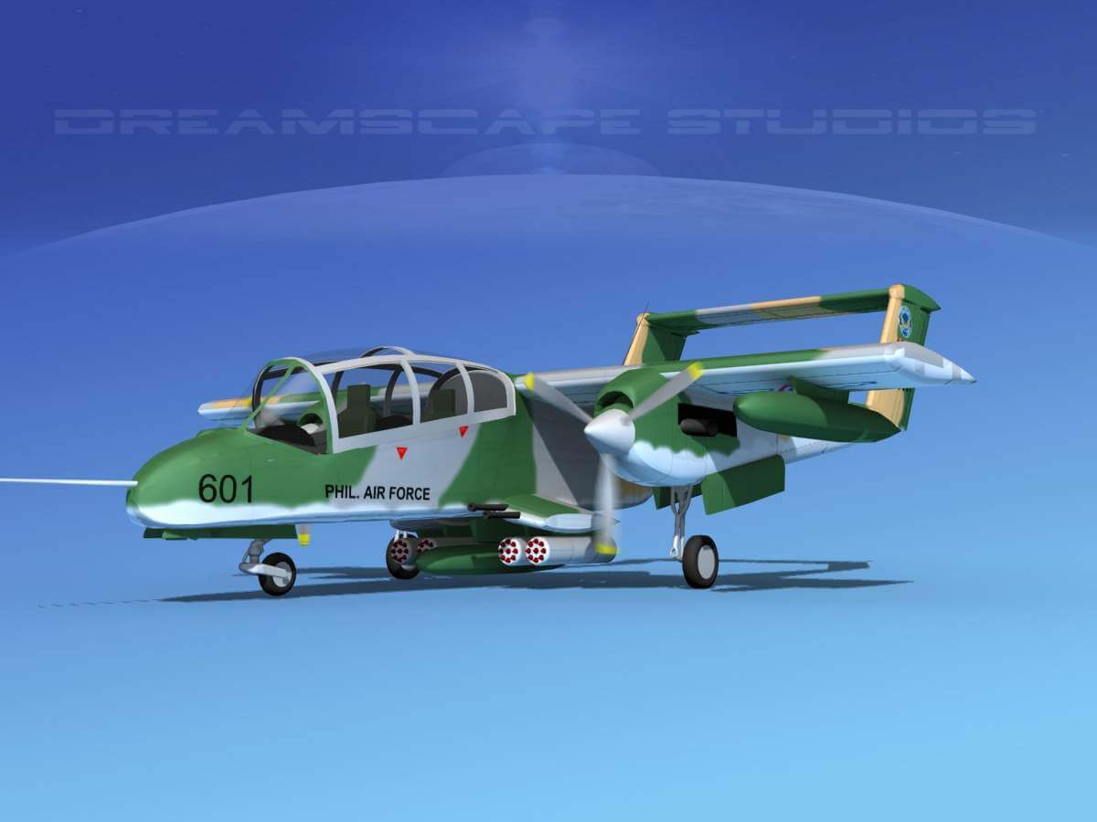 Rockwell OV-10 Bronco Philippines 3D Model by Dreamscape Studios