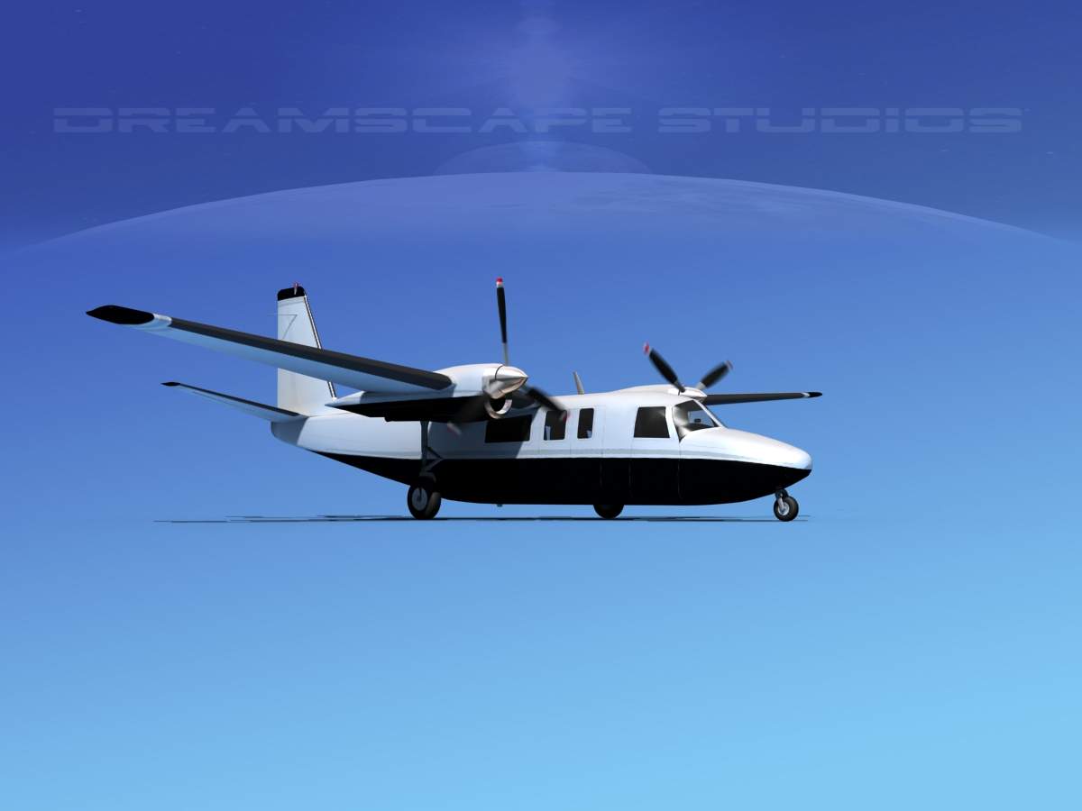 Rockwell Turbo Commander 690 V10 3D Model