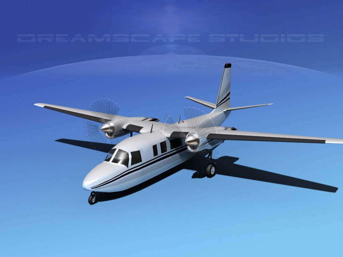 Rockwell Turbo Commander 690 V11 - 3D Model by Dreamscape Studios
