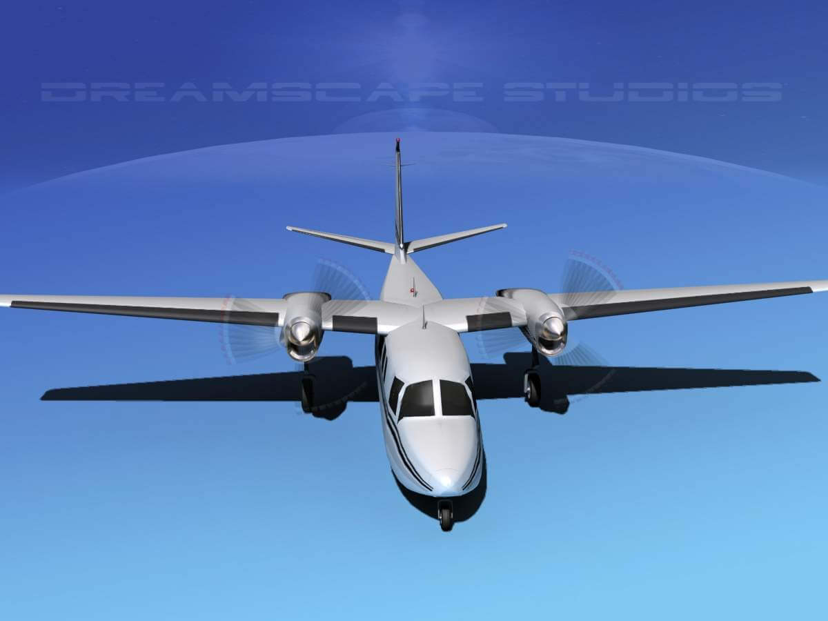 Rockwell Turbo Commander 690 V11 - 3D Model by Dreamscape Studios