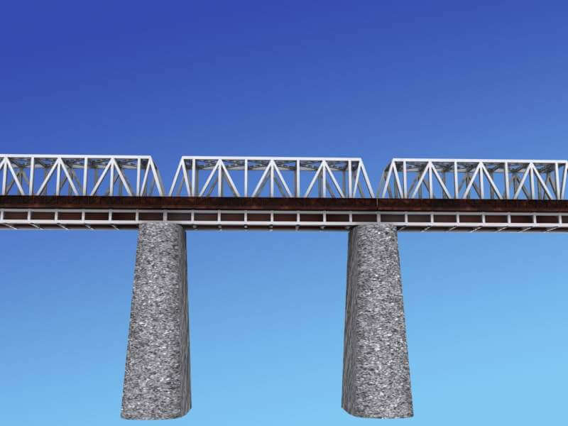 RR Truss Bridge with Pylons - 3D Model by Dreamscape Studios