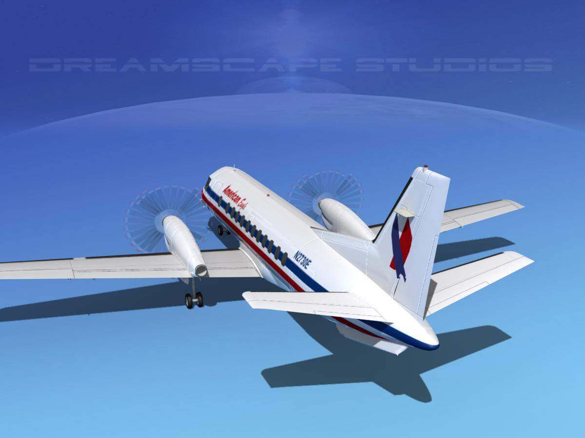 SAAB SF340 American Eagle - 3D Model by Dreamscape Studios