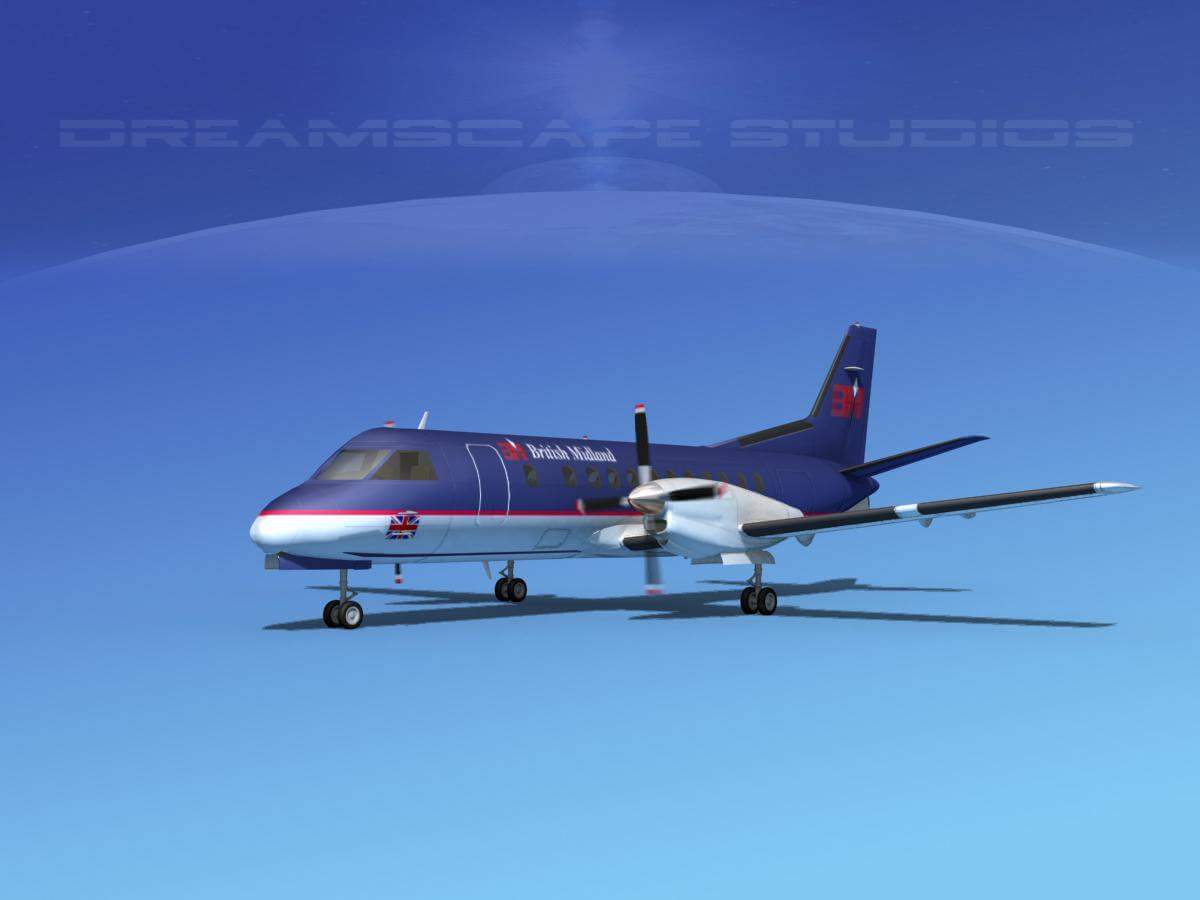 SAAB SF340 British Midland - 3D Model by Dreamscape Studios
