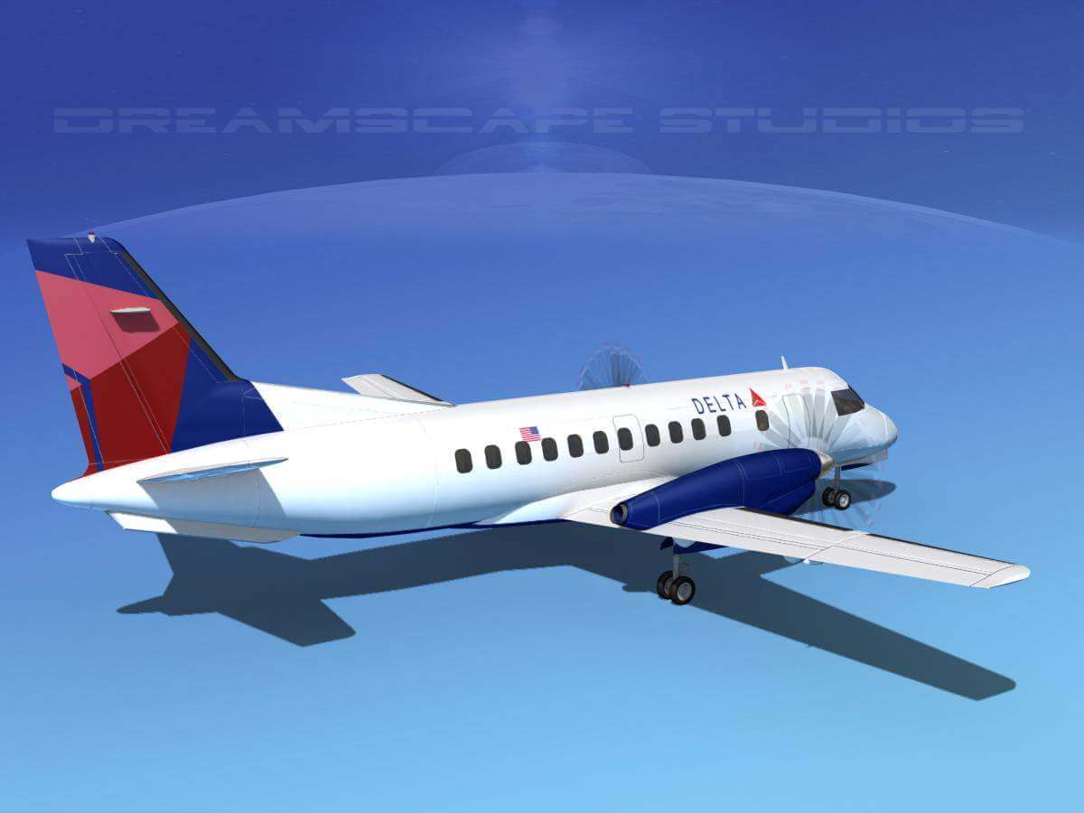 SAAB SF340 Delta Connection - 3D Model by Dreamscape Studios